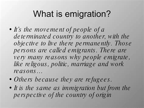 Emigration Ppt