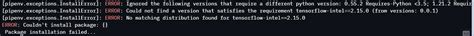 Error While Installing Tensorflow Intel Community Cloud Streamlit