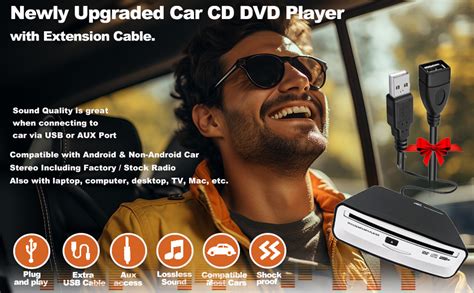 Usb Cd Dvd Player For Car With Upgraded Extra Accessories External Portable Car Cd