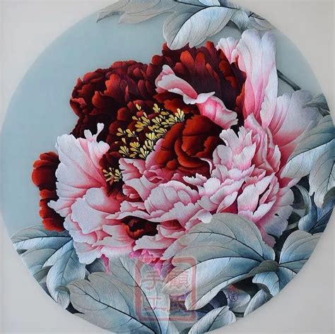 牡丹花苏绣 苏绣刺绣牡丹花图片 苏绣花朵 大山谷图库
