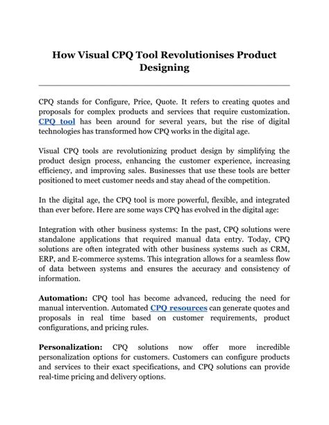 Ppt How Visual Cpq Tool Revolutionises Product Designing Powerpoint