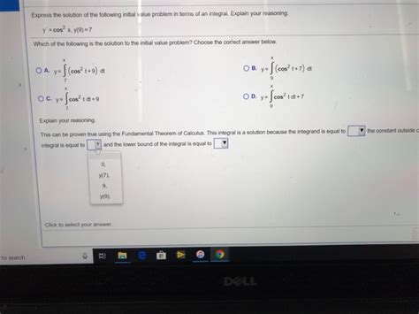 solved express the solution of the following initial value