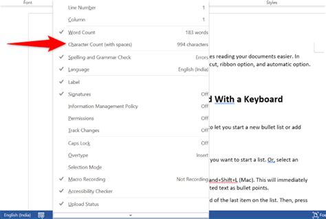 Cómo Contar Caracteres En Microsoft Word Islabit