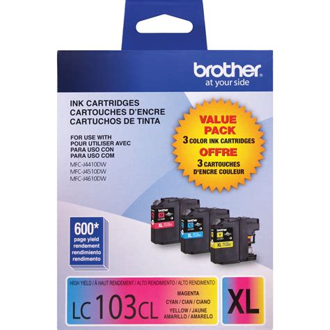 Brother Genuine High Yield Color Printer Ink Cartridge Lc1033pks