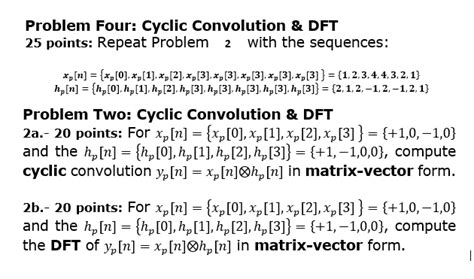 Solved Problem Four Cyclic Convolution DFT Points Chegg