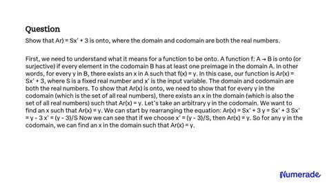 Solved Show That Ar Sx 3 Is Onto Where The Domain And Codomain