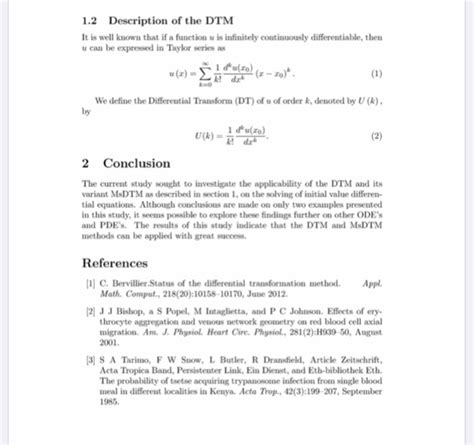 Solved Abstract The Differential Transform Method DTM And Chegg