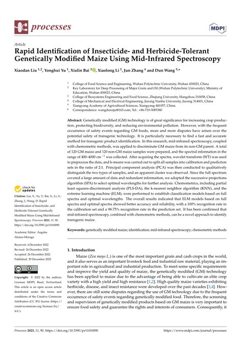 Pdf Rapid Identification Of Insecticide And Herbicide Tolerant Genetically Modified Maize