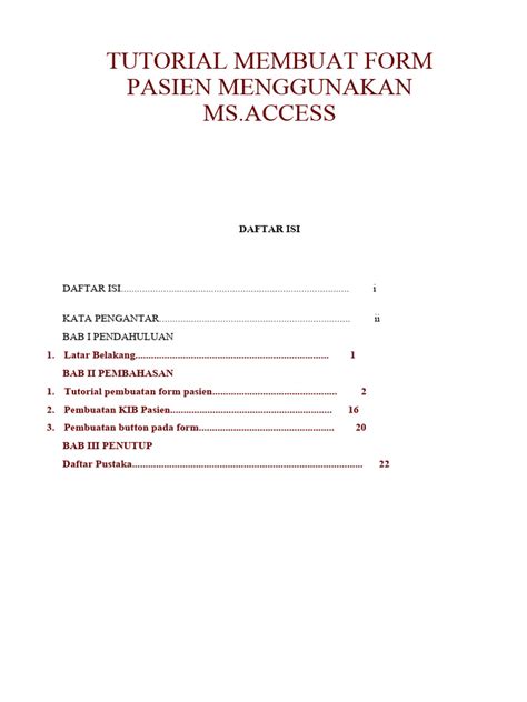 Tutorial Membuat Form Pasien Menggunakan Ms Pdf