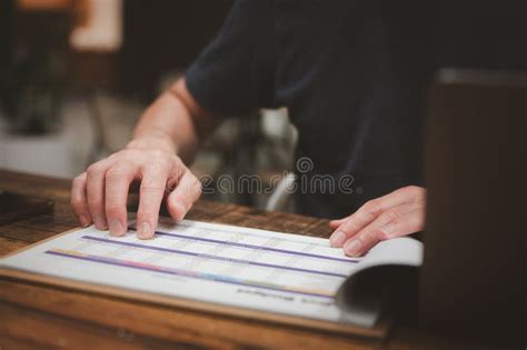 Businessman Using Clipboard And Document Data Chart In Concept Of Data