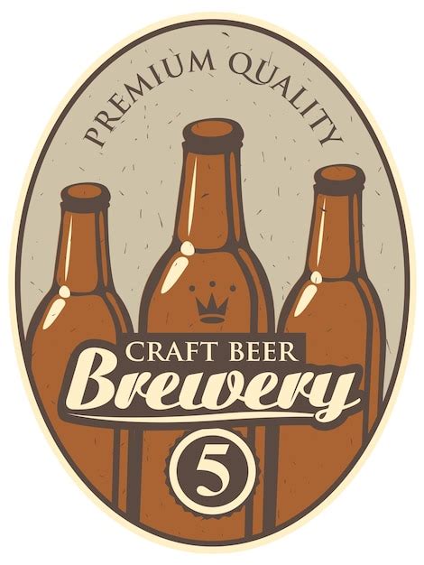 양조장용 맥주 라벨 프리미엄 벡터