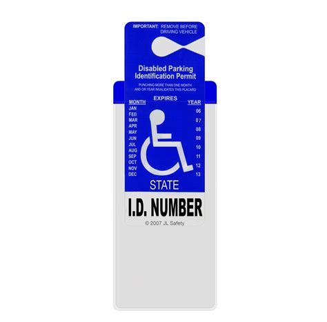 Handicap Parking Placard Tag Holder Short Size For Louisiana