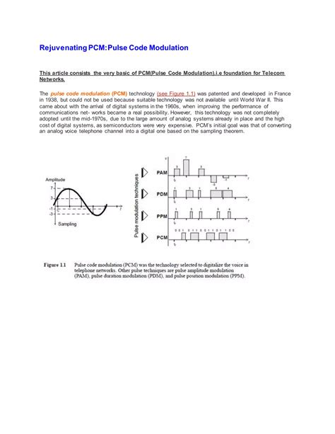 Rejuvenating Pcm Pulse Code Modulation Pdf