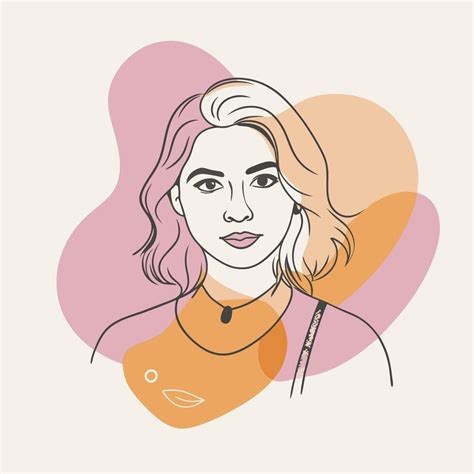 A Woman With A Pink And Orange Background 51755908 Vector Art At Vecteezy