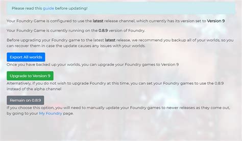 Foundry VTT Version Selection Getting Started With The Forge The Forge