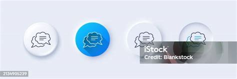 문자 메시지 줄 아이콘입니다 채팅 댓글 기호 코믹 말풍선 선 아이콘 벡터 3차원 형태에 대한 스톡 벡터 아트 및 기타 이미지