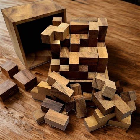 3d Assembly Cube Puzzles Wooden Brain Teasers Creative Crafthouse