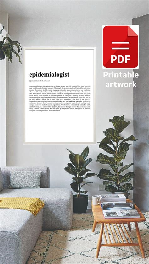 Epidemiologist Definition Printable Artwork Etsy
