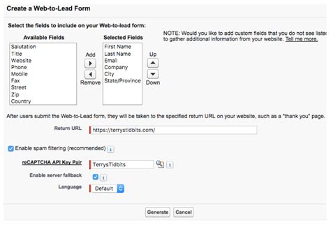 Web To Lead Form Learn How To Link Recaptcha On Salesforce