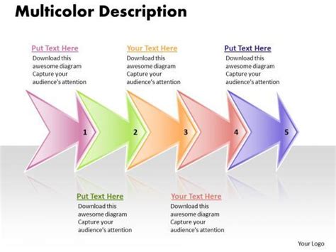 Ppt Linear Flow 5 Stages Picture Style PowerPoint 2010 Templates