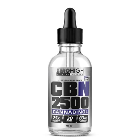 2500mg Zero High® Maximum Strength Cbn Oil Cannabinol For Better Sleep Deep Relaxation And