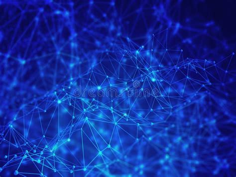 3d Abstract Low Poly Background Digital Network Connections Modern Technology Stock