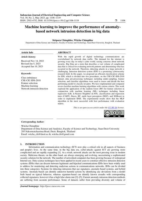 Pdf Machine Learning To Improve The Performance Of Anomaly Based