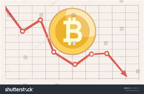 Bitcoin Fall Chart Cryptocurrency Decline Graph Stock Vector Royalty