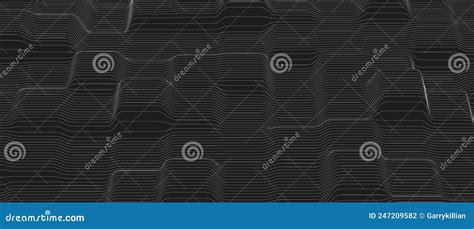 Monochrome Sound Line Waves Abstract Background Distorted Line Shapes On A Black Background