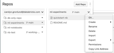 Databricks Repos에서 Git 작업 실행 Azure Databricks Microsoft Learn
