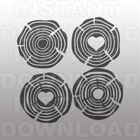 Tree Rings SVG File Log Svg Tree Growth Rings SVG File Commercial Personal Use Vector Clip