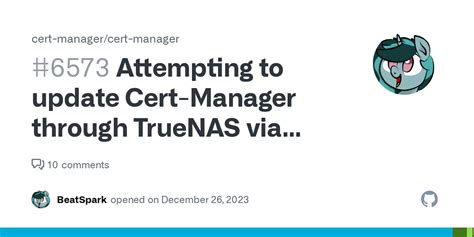 Attempting To Update Cert Manager Through TrueNAS Via TrueCharts