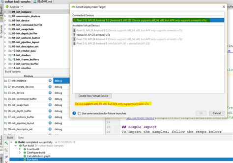 Get Working Android Vulkan Samples Under Ms Windows Stack Overflow