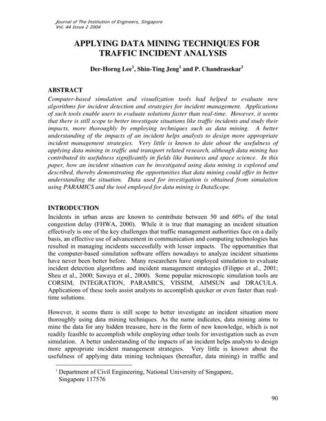 Pdf Applying Data Mining Techniques For Traffic Incident Analysis