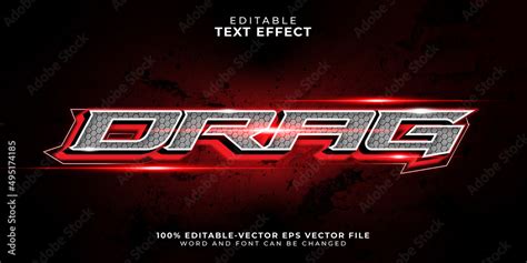 Drag Editable Text Effect Stock Vector Adobe Stock