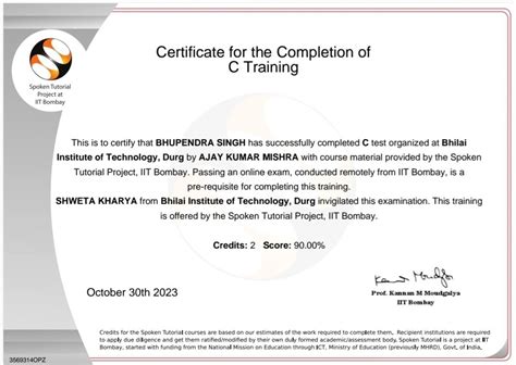Clanguage Certificateofcompletion Bhupendra Singh