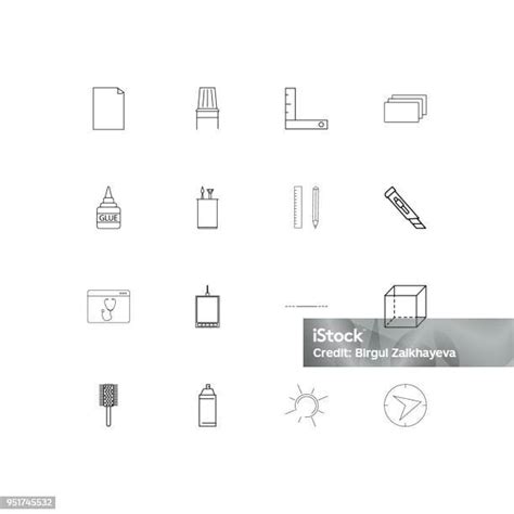 창조적인 프로세스 및 설계 간단한 선형 아이콘 설정합니다 개요 벡터 아이콘 눈금자에 대한 스톡 벡터 아트 및 기타 이미지 눈금자 디자인 벡터 Istock