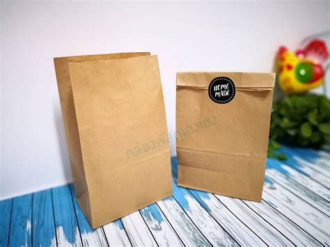 ถุงกระดาษพับข้าง สีน้ำตาล 13 X 7 X 21 7 ซม กล่องพัสดุเฮงเฮง