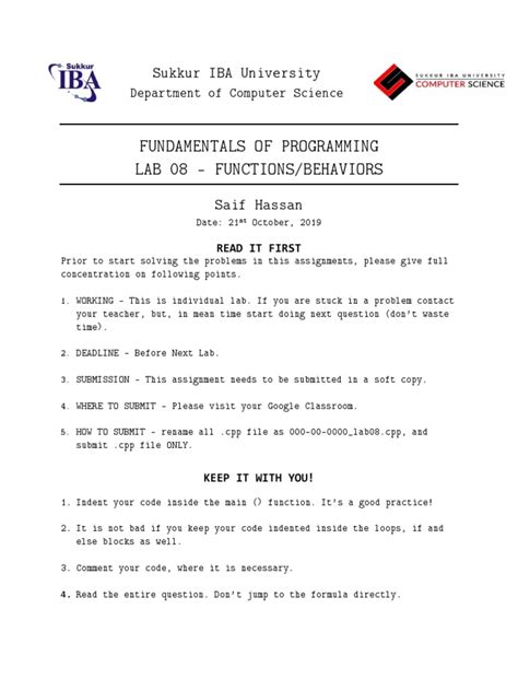 Exercises Functions Programming Fundamentals Pdf Function Mathematics Software