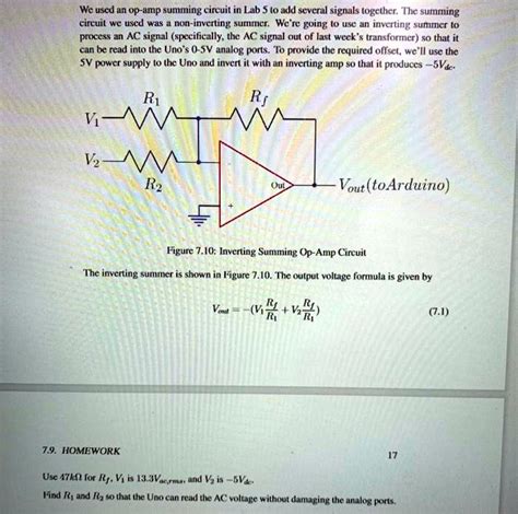 Solved We Used An Op Amp Summing Circuit In Lab 5 To Add Several Signals Together The Summing