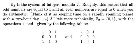 Solved Z2 Is The System Of Integers Modulo 2 Roughly This