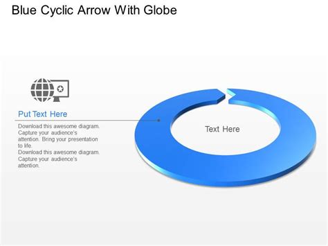 Blue Cyclic Arrow With Globe Powerpoint Template Slide PowerPoint Slide Templates Download