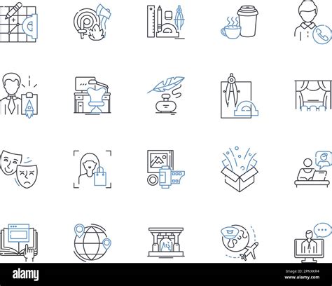 Social Strategist Line Icons Collection Engagement Analytics Influencer Branding