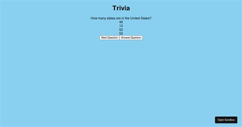 Trivia Codesandbox