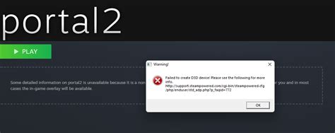 Can Someone Help Me Fix Failed To Create D D Device When Playing Portal Stories Mel Please