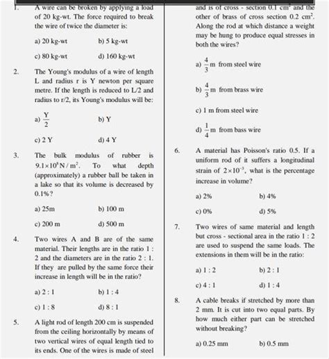 The Youngs Modulus Of A Wire Of Length Filo