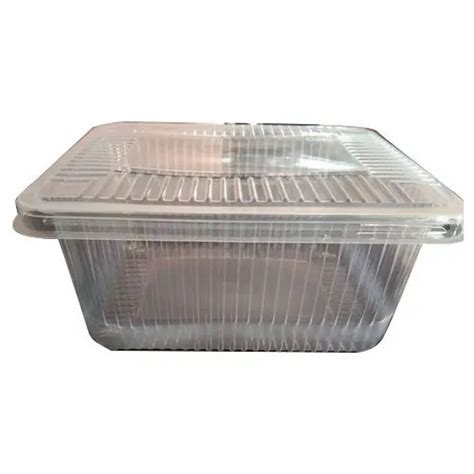 Plastic Plain 1000ml Rectangular PP Sweet Container 1 Mm Size Dimension 140X190X175 At Rs 7
