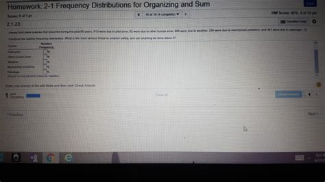 Homework 2 1 Frequency Distributions For Organizing