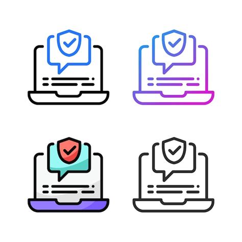 Premium Vector Secure Technology Icon Design In Four Variation Color