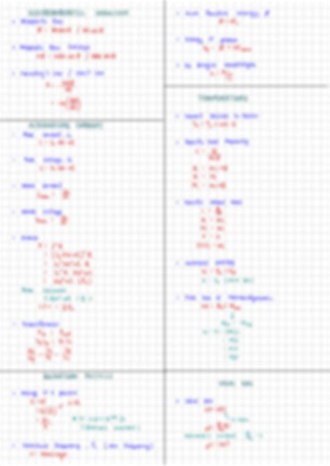SOLUTION Physics Formula Cheat Sheet Studypool
